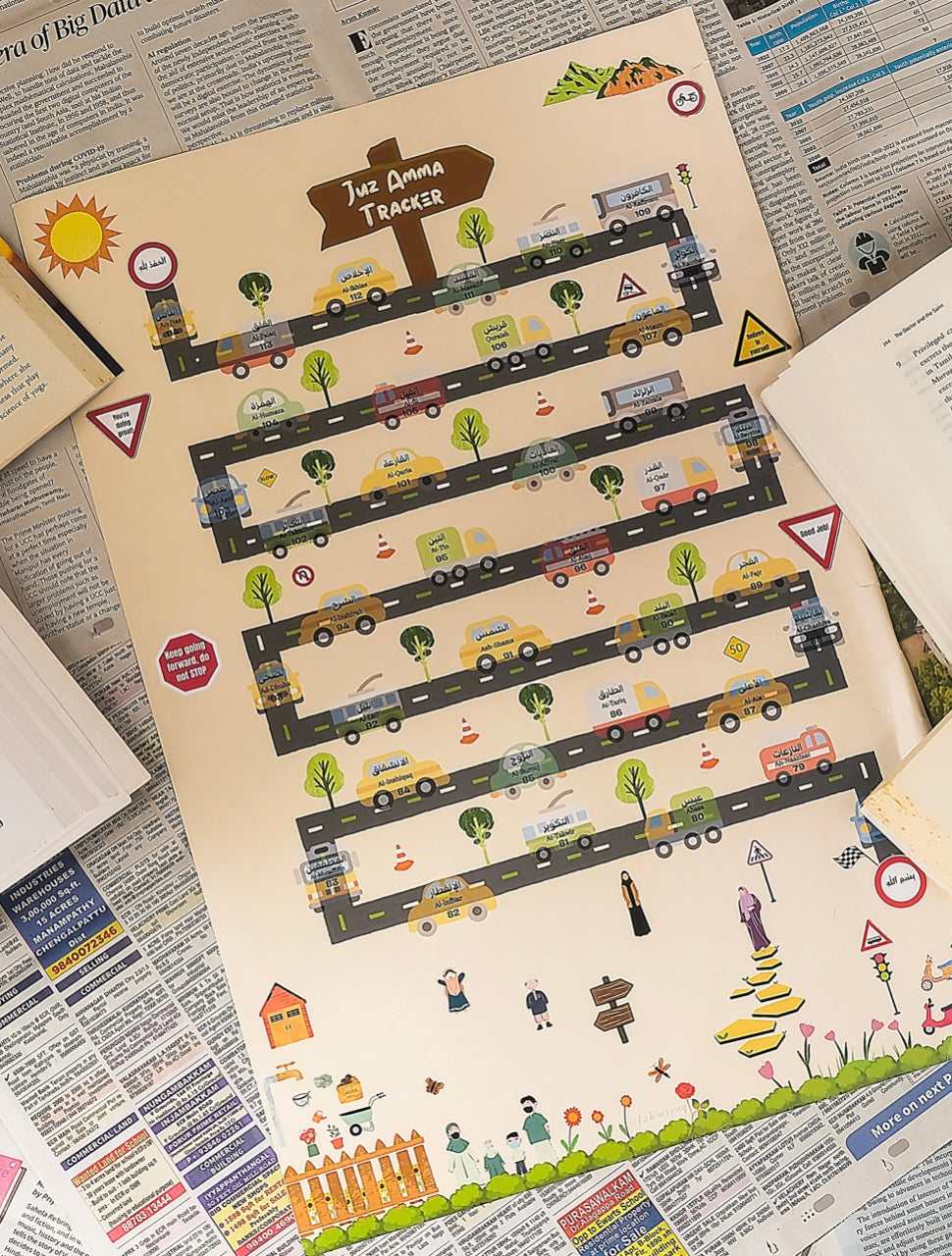 Juz Amma Sticker Tracker with surah name stickers – IMAAN Shop